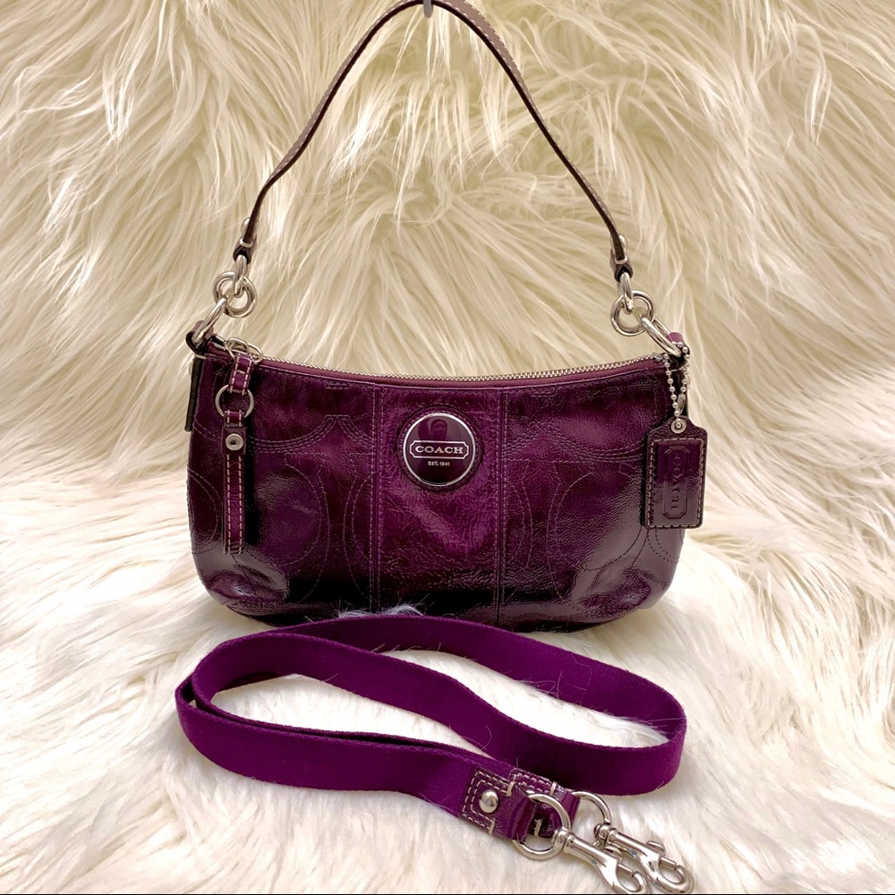 Coach 15141 Patent Demi Crossbody Shoulder Bag - Gem